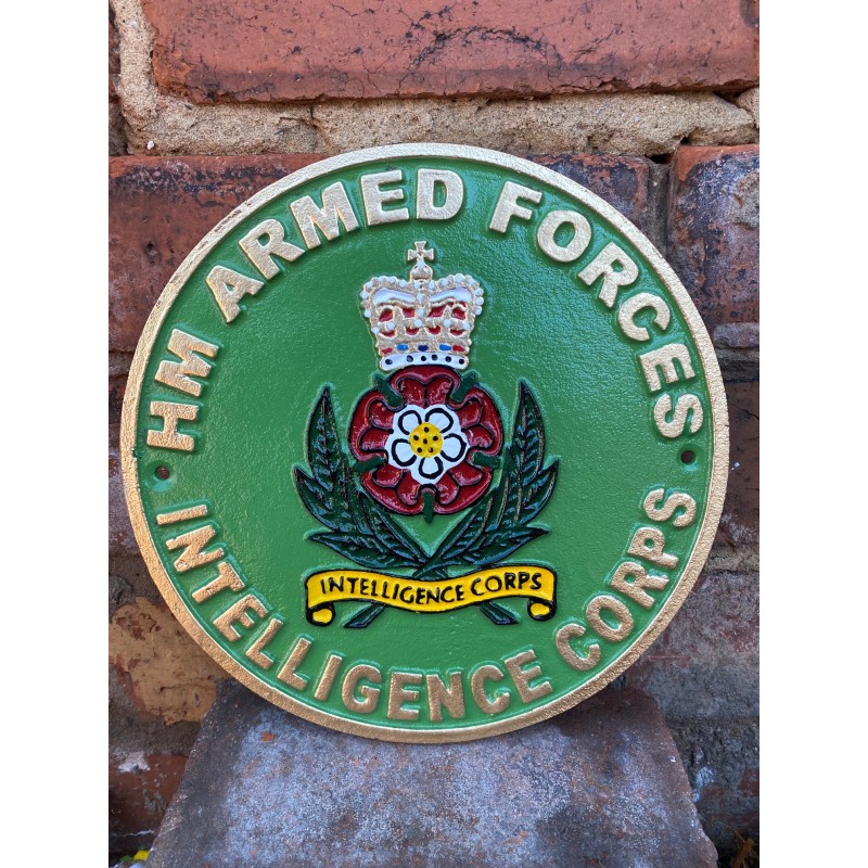 Cast Iron Wall sign - Intelligence Corps 24cm x 24cm